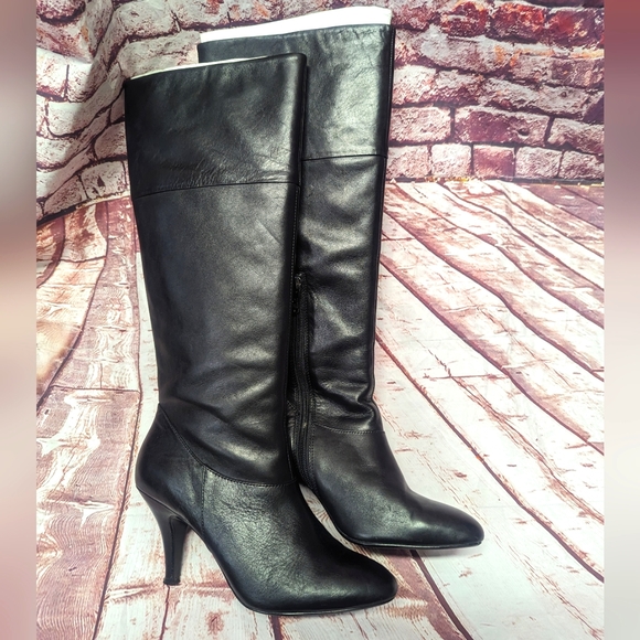 LOFT | Shoes | Black Leather Heeled Boots | Poshmark